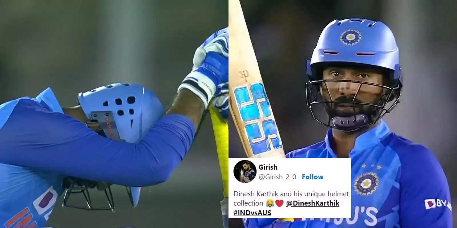 IND vs AUS: 10 Best Tweets On Dinesh Karthik’s New Helmet IND vs AUS: 10 Best Tweets On Dinesh Karthik’s New Helmet