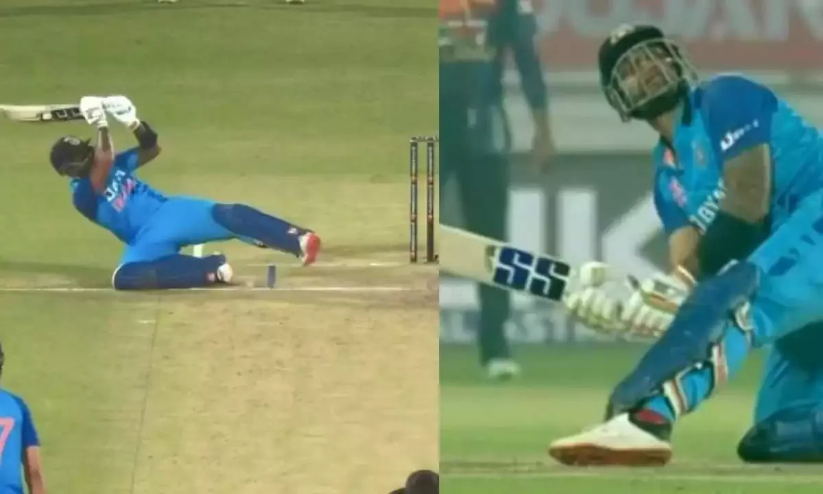 WATCH: Suryakumar Yadav Falls While Attempting Scoop Shot