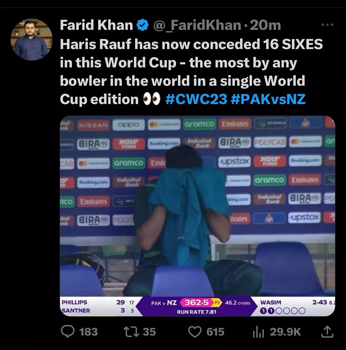 [NZ vs PAK] Memes Galore As Haris Rauf Concedes Most Sixes In A World ...