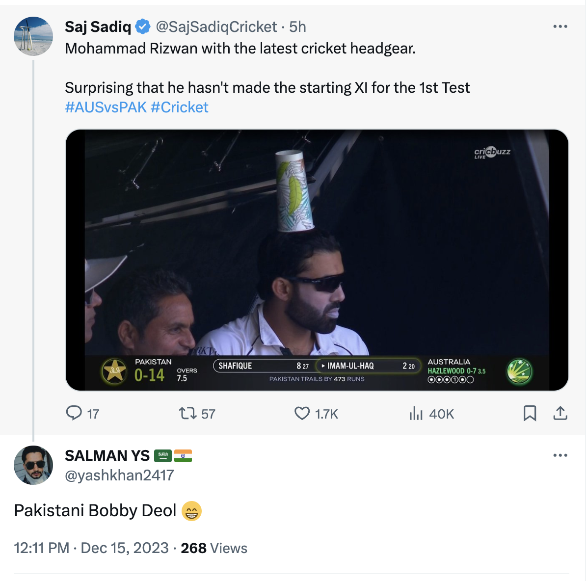 [MEMES] Muhammad Rizwan's Viral Picture Draws Comparison With Bobby ...