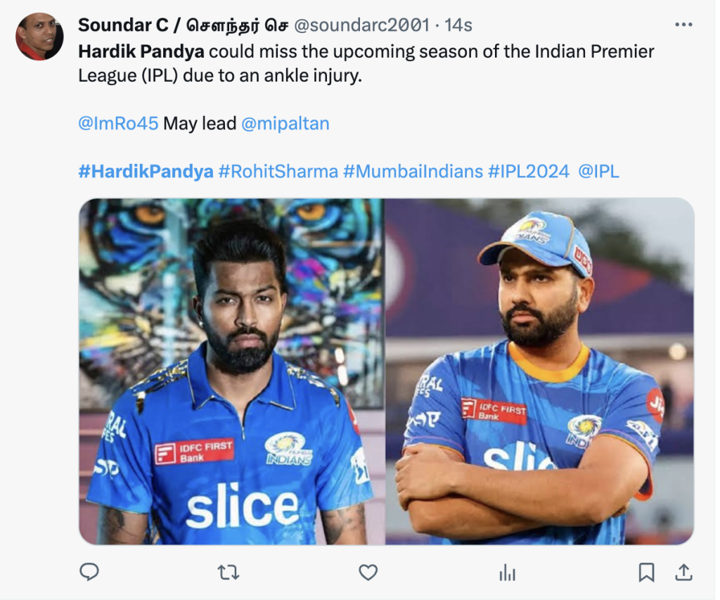 Memes Galore As Hardik Pandya May Even Miss The IPL 2024 Due To His ...