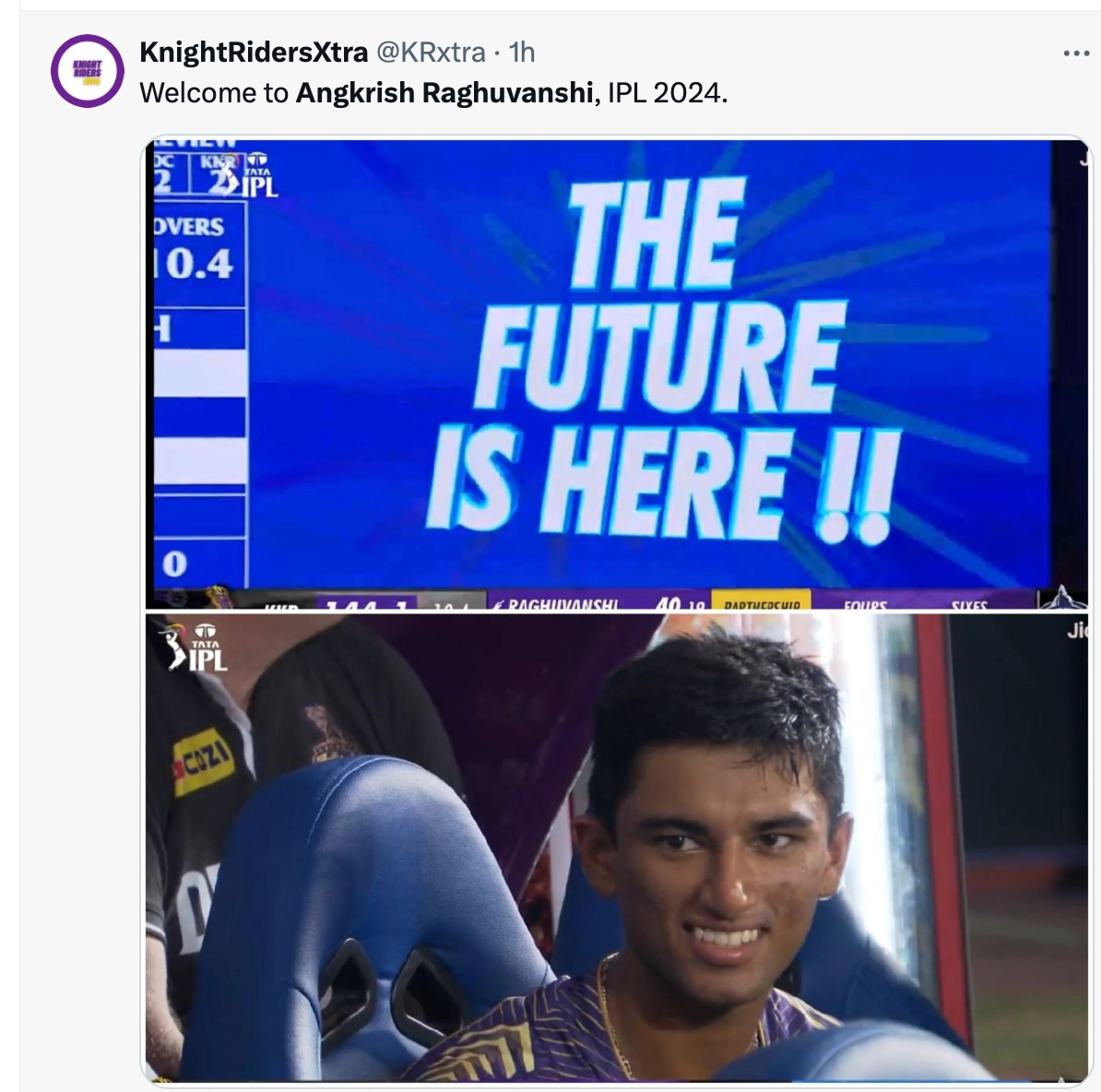 "Made In KKR Academy" Fans Heap Praise On Angkrish Raghuvanshi After A ...