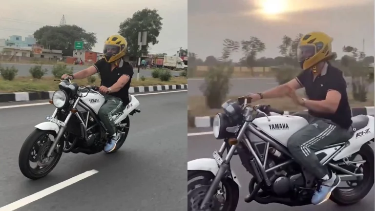 WATCH: MS Dhoni Rides His Yamaha Bike In Style