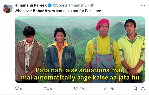 PAK VS BAN : Fans Trolled Babar Azam With Hilarious Memes For Getting ...